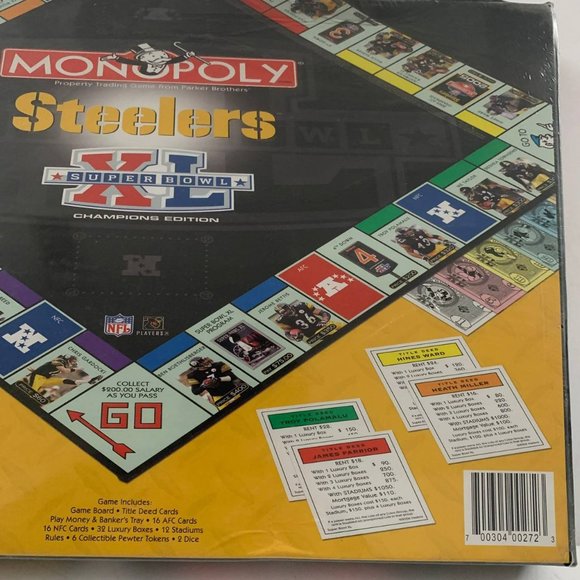 Hasbro | Games | Vintage Monopoly Steelers Super Bowl Xl Champions ...